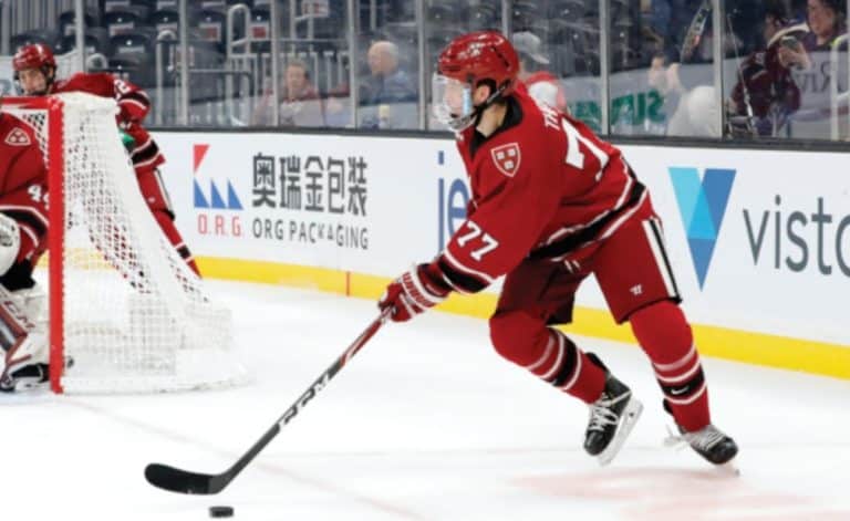 How Henry Thrun is becoming a top two-way defender for Harvard